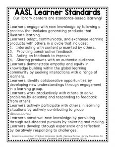 AASL Learner Standards for Makerspaces and Library Centers Printable ...