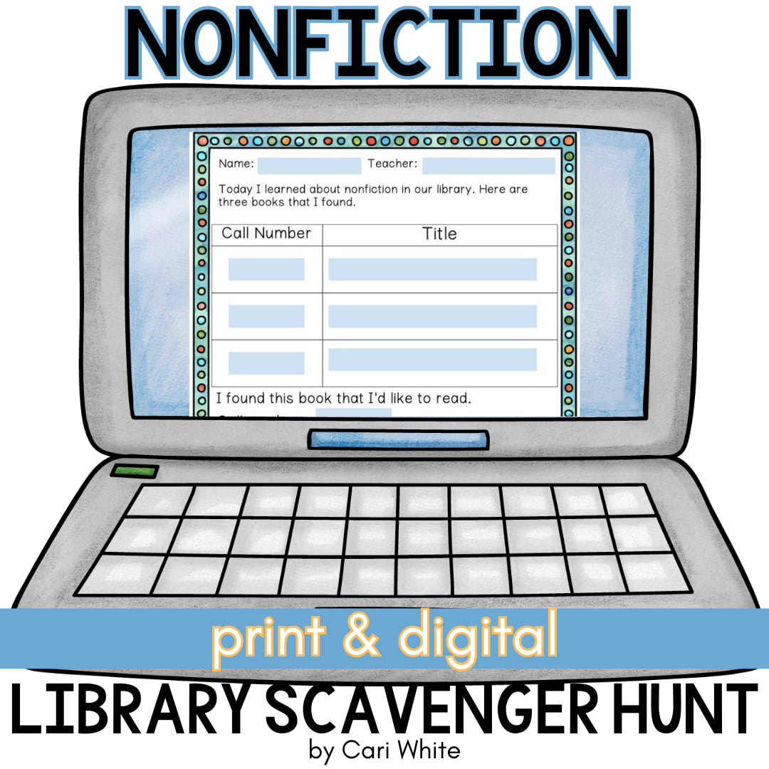 Nonfiction Library Scavenger Hunt Cards with QR Codes and Lesson Plan ...