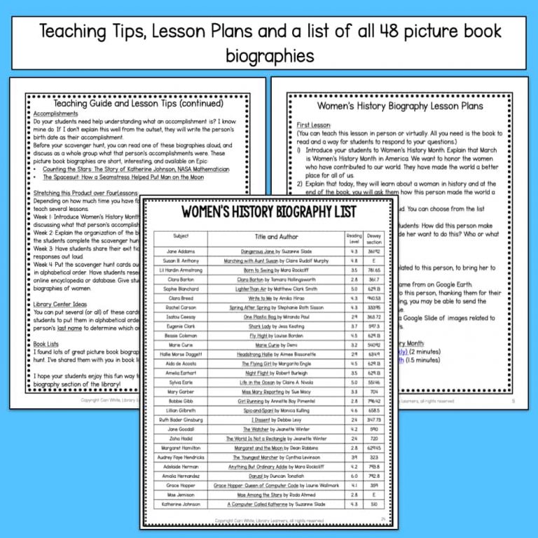 Women's History Scavenger Hunt and Research Activities | Librarians Teach