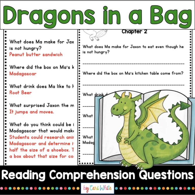 Reading Comprehension Questions Dragons in a Bag - Librarians Teach