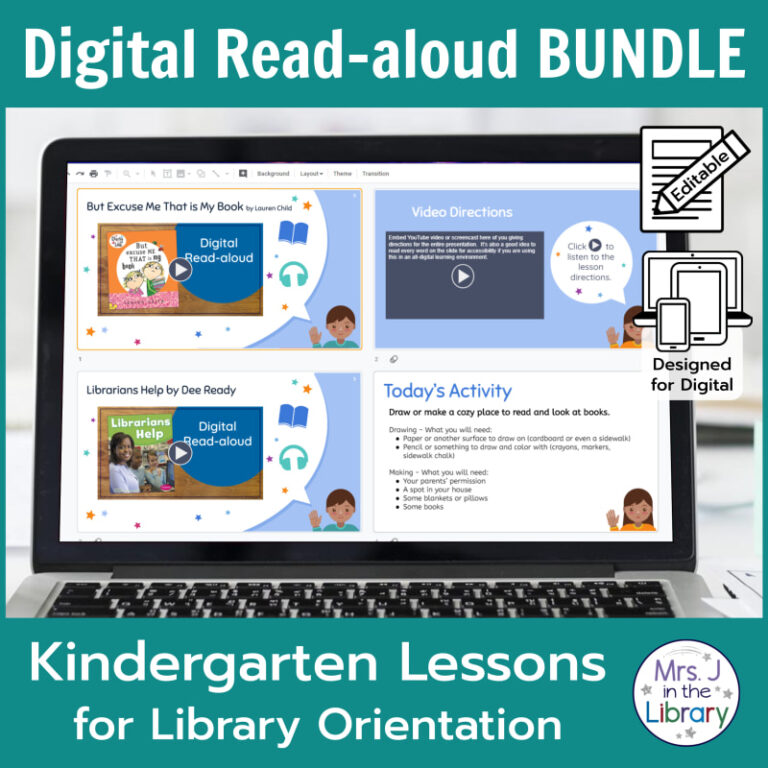 Kindergarten Library Orientation Digital Read-alouds Bundle ...
