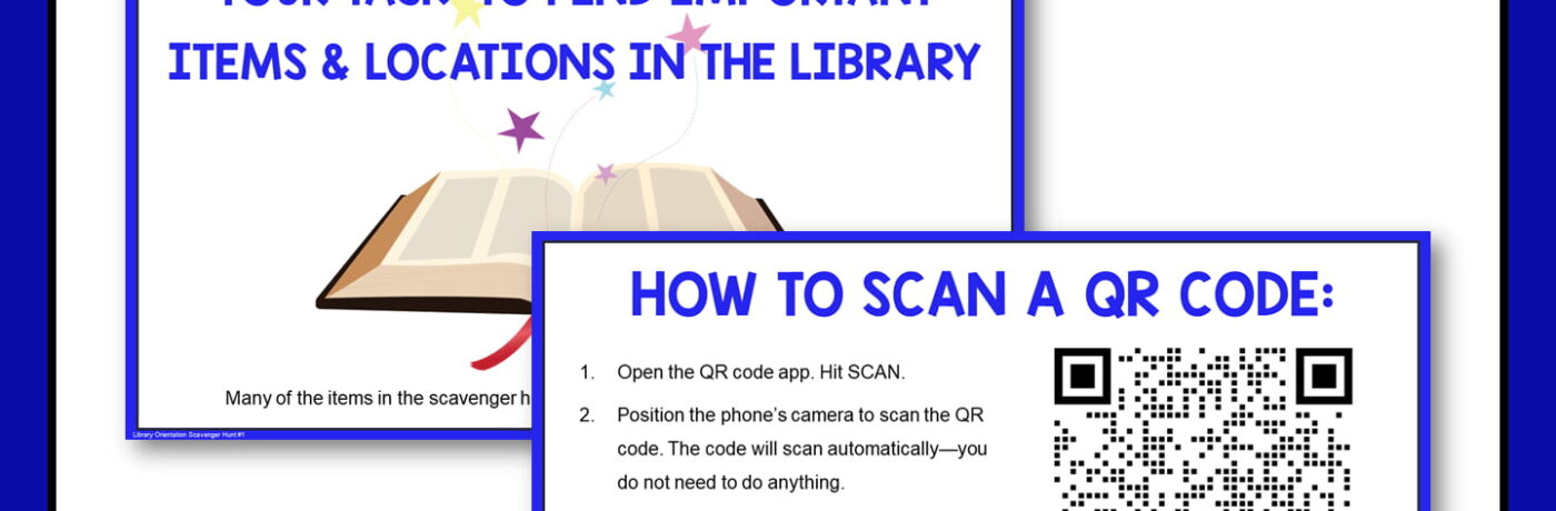 Library Orientation QR Code Scavenger Hunt for Grades 4-7 | Librarians ...