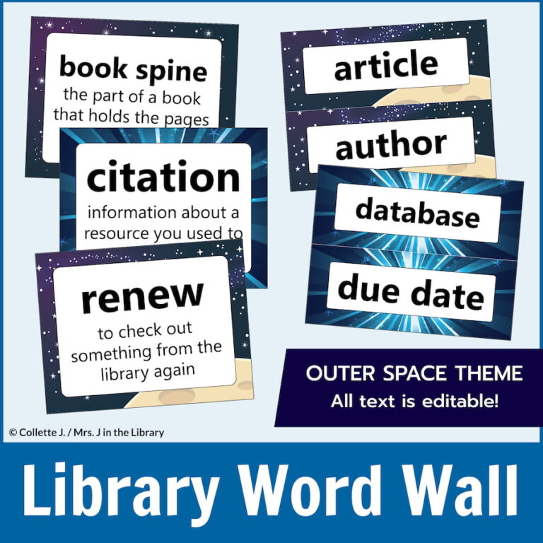 Outer Space Theme Word Wall & Vocabulary Cards | Librarians Teach