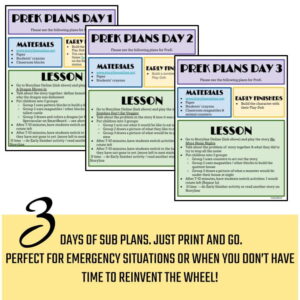 No-Prep Library Sub Plans for Pre-K and Kindergarten | Librarians Teach