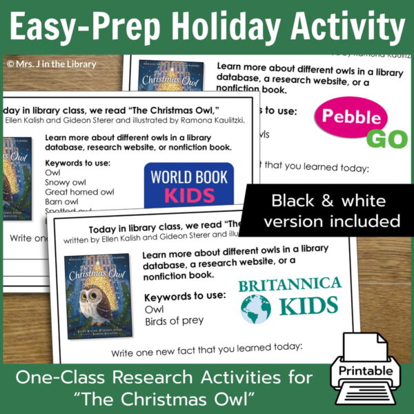 Christmas Owls: One-Class Research Activities & Read-aloud Lesson ...