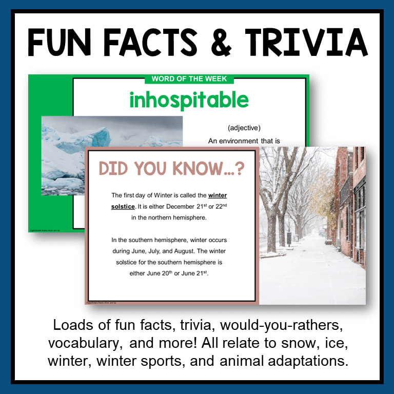 Winter, Snow, & Ice Digital Bulletin Board for Secondary | Librarians Teach