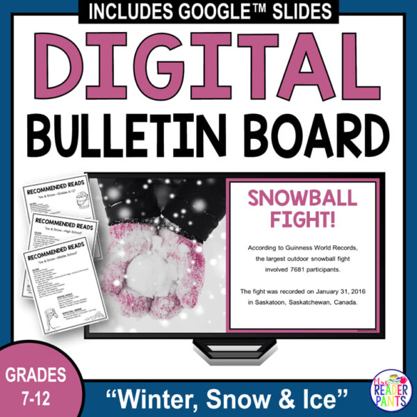 Winter, Snow, & Ice Digital Bulletin Board for Secondary | Librarians Teach