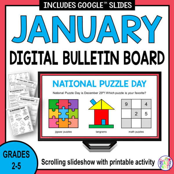 Monthly Holidays Digital Bulletin Board & Scavenger Hunts BUNDLE for ...