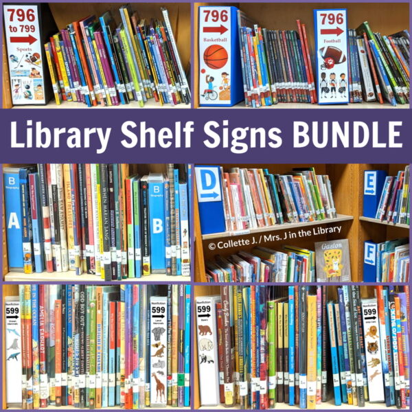 Library Shelf Signs BUNDLE with Pictures for Easy Browsing | Librarians ...