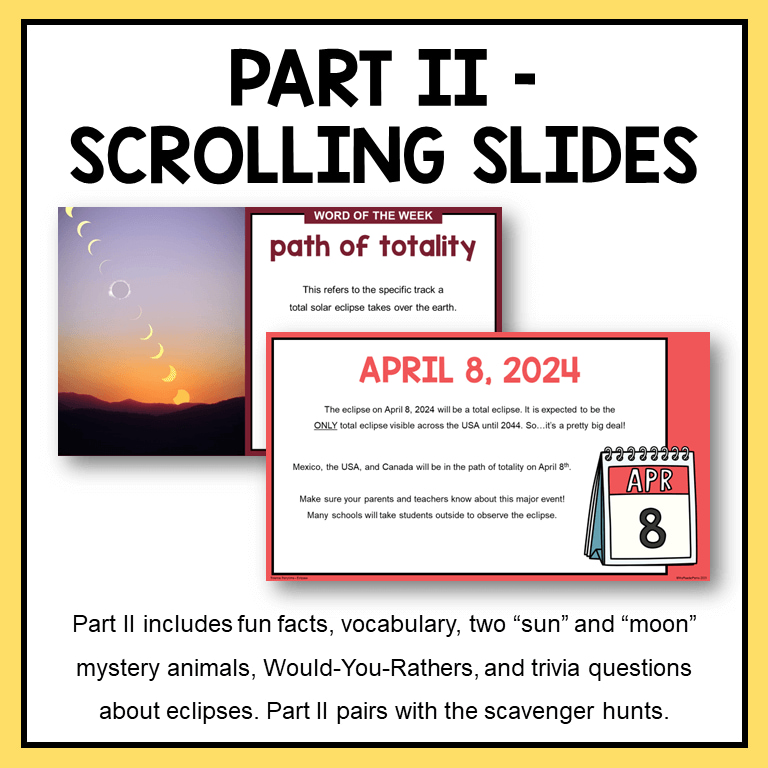 Eclipses Library Lesson, Scavenger Hunt, and Activities | Librarians Teach