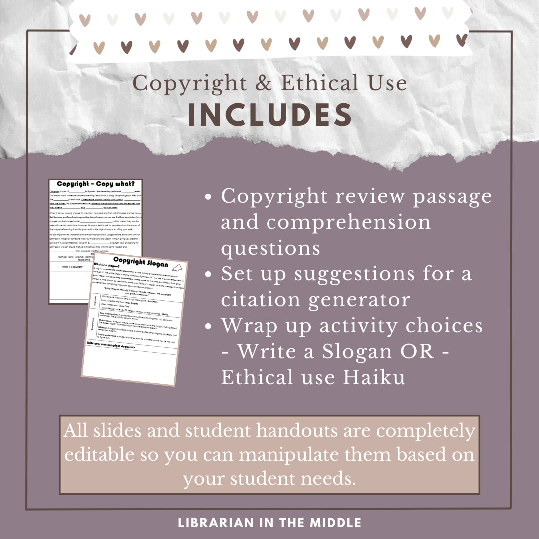 Copyright and Ethical Use Lesson for Middle School | Librarians Teach