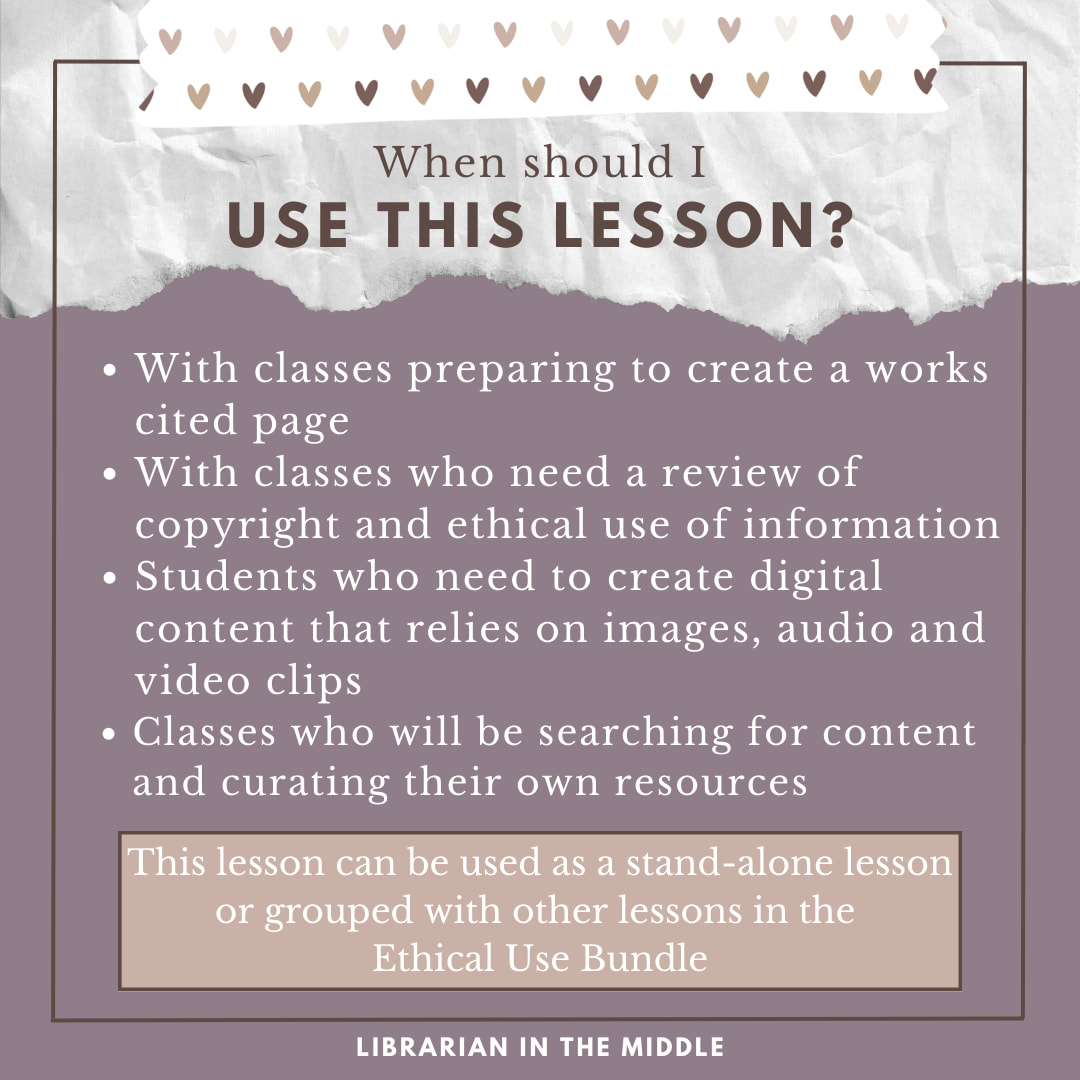 Copyright and Ethical Use Lesson for Middle School | Librarians Teach