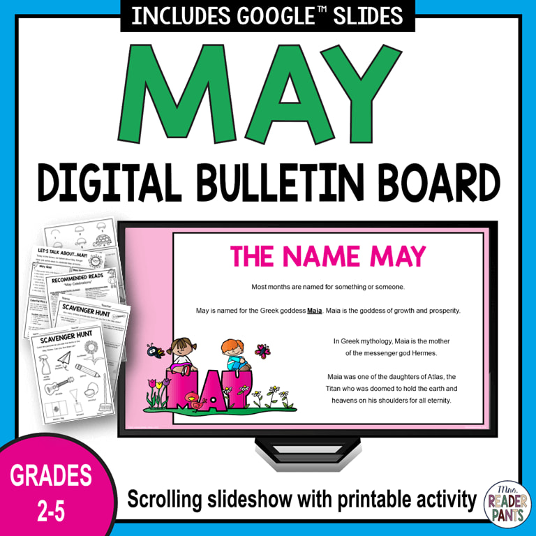 May Holidays Digital Bulletin Board & Scavenger Hunts for Elementary ...