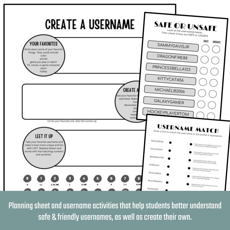 Student Generated Usernames: Digital Citizenship Lesson & Practice ...