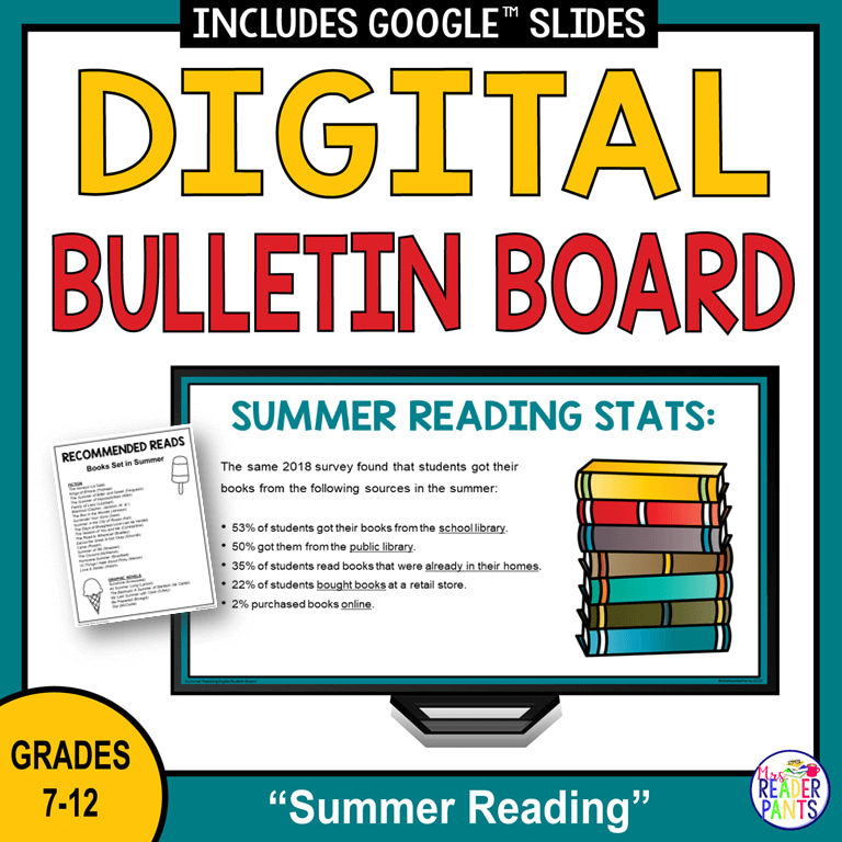 Summer Reading Digital Bulletin Board for Secondary | Librarians Teach