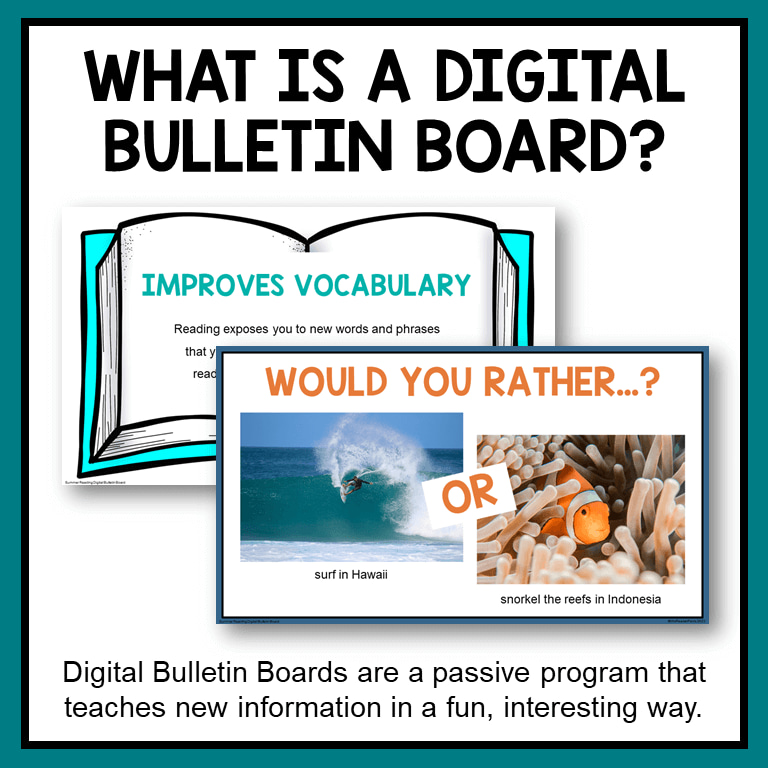 Summer Reading Digital Bulletin Board for Secondary | Librarians Teach