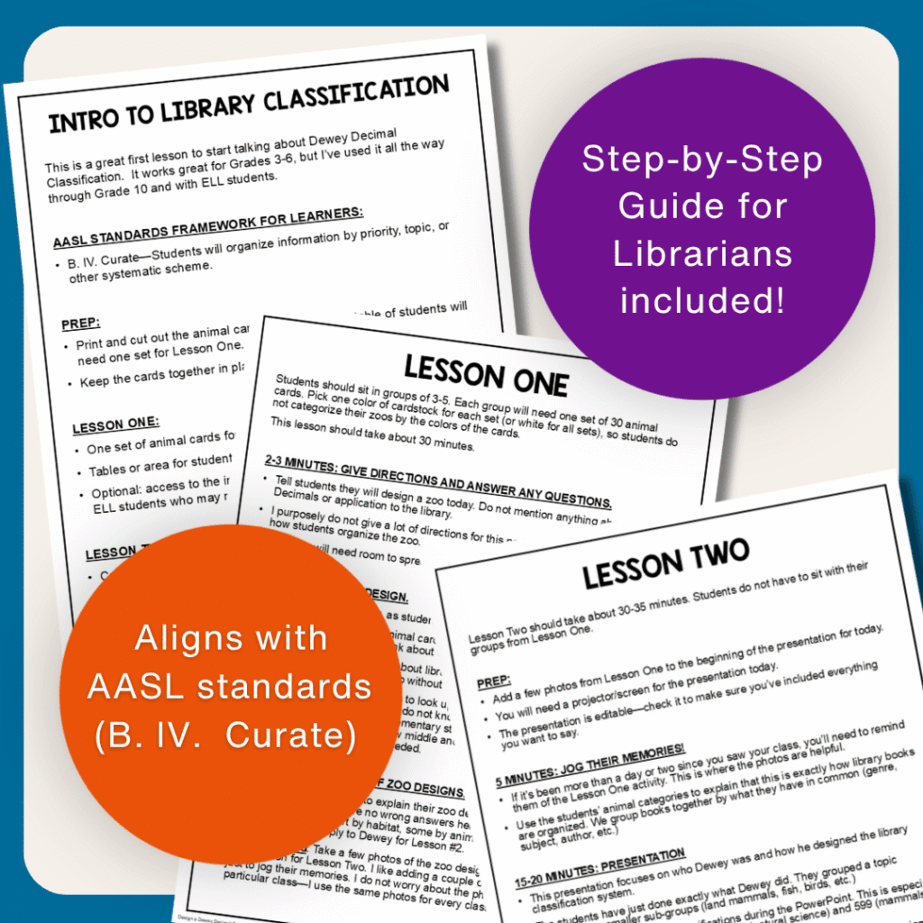 Design a Zoo Dewey Decimal System Lessons | Librarians Teach