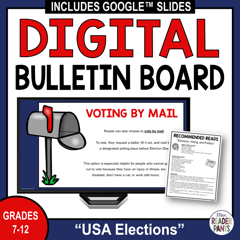 Election Day Digital Bulletin Board for Secondary | Librarians Teach