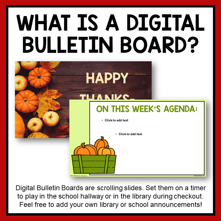 Thanksgiving Digital Bulletin Board for Secondary | Librarians Teach