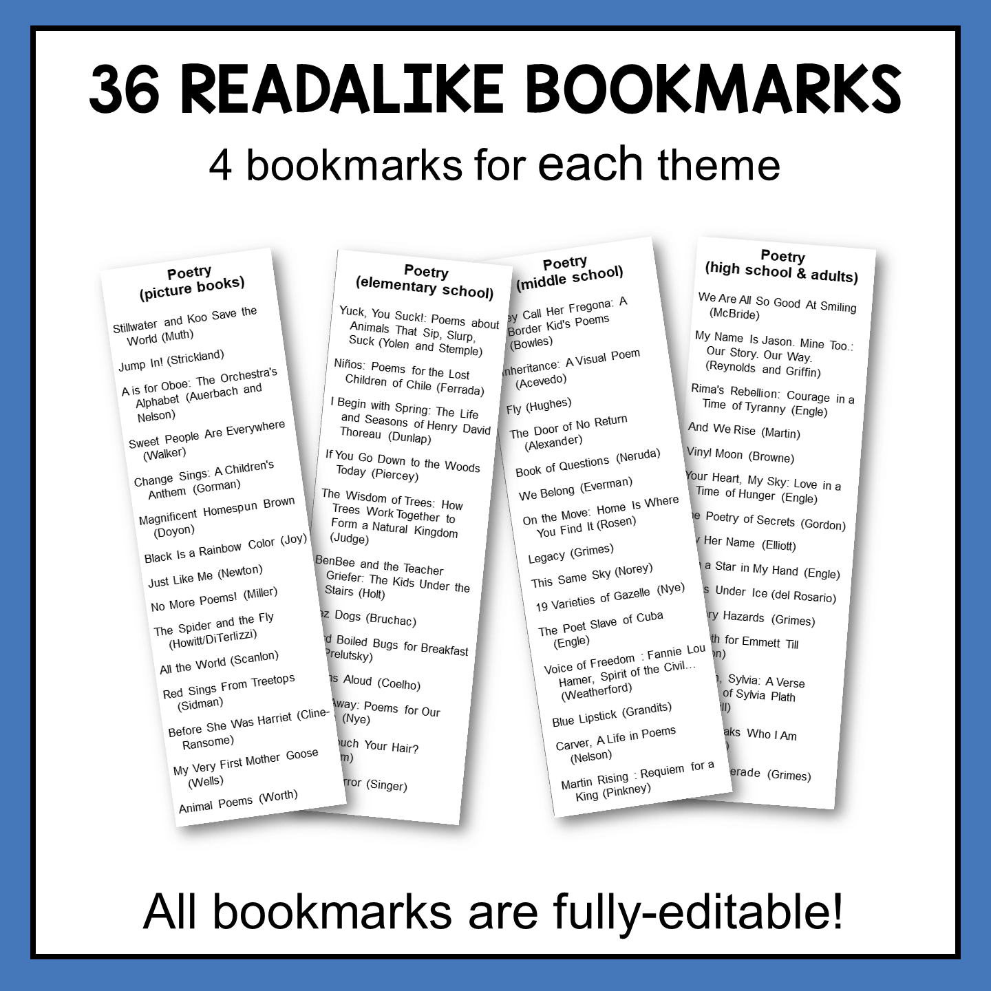 April Book Display Posters and Read-alike Bookmarks | Librarians Teach