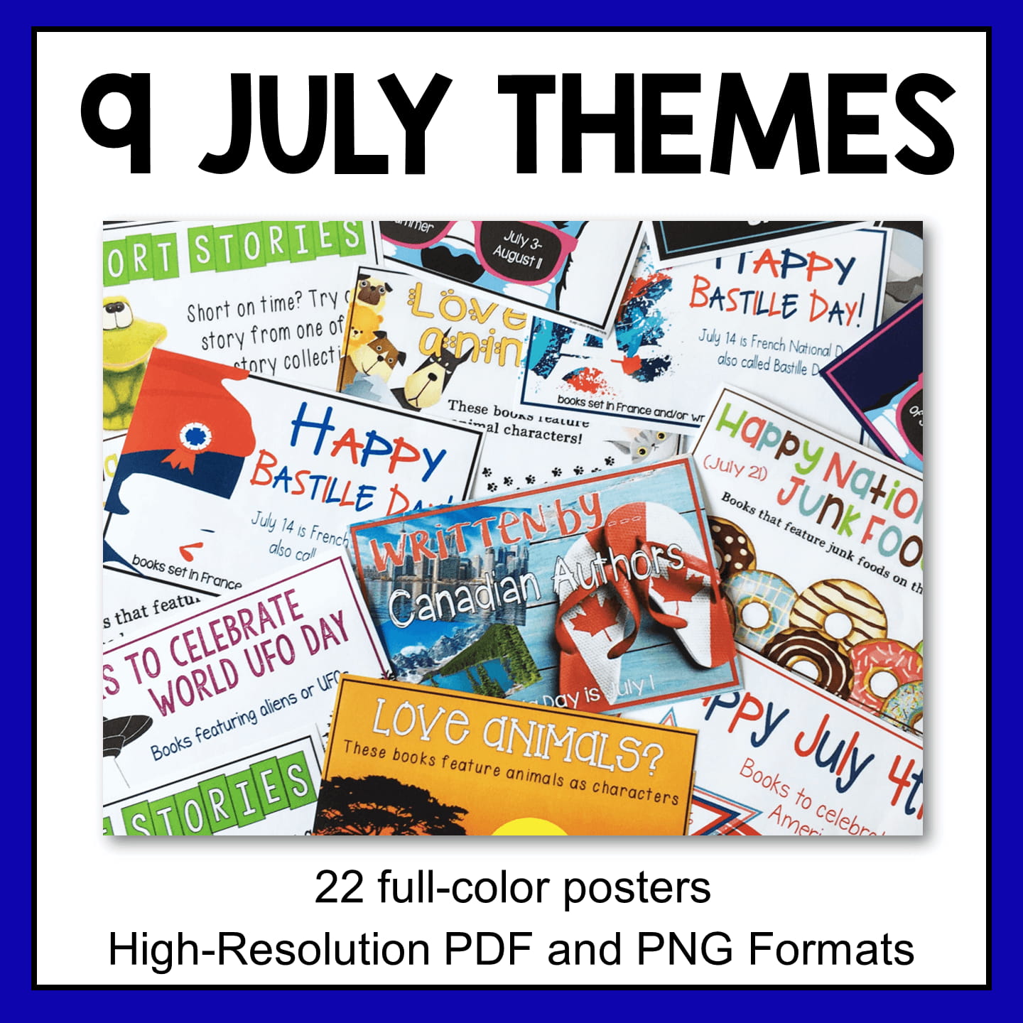 July Book Display Posters and Read-alike Bookmarks | Librarians Teach