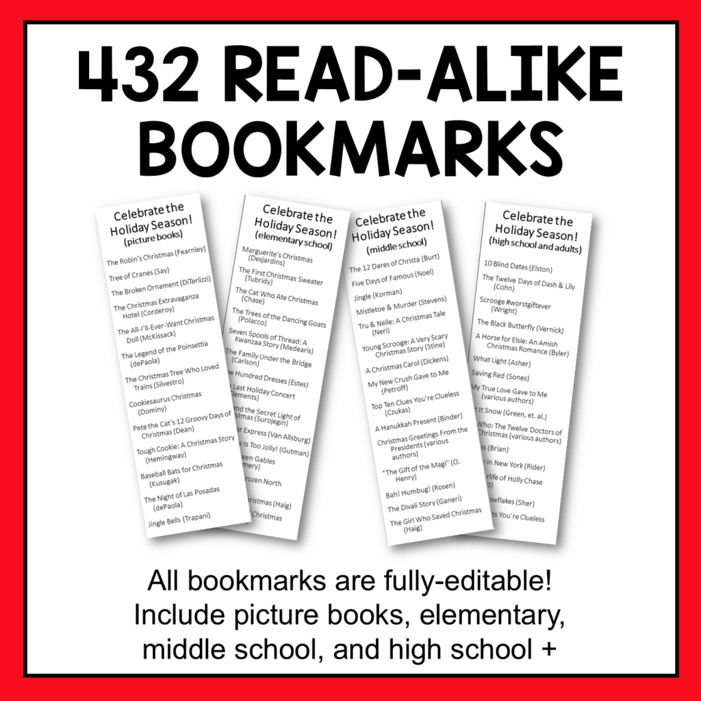 Full Year BUNDLE: Monthly Book Display Posters & Read-alike Bookmarks ...