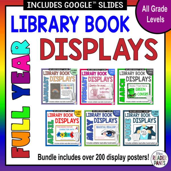 Full Year BUNDLE: Monthly Book Display Posters & Read-alike Bookmarks ...