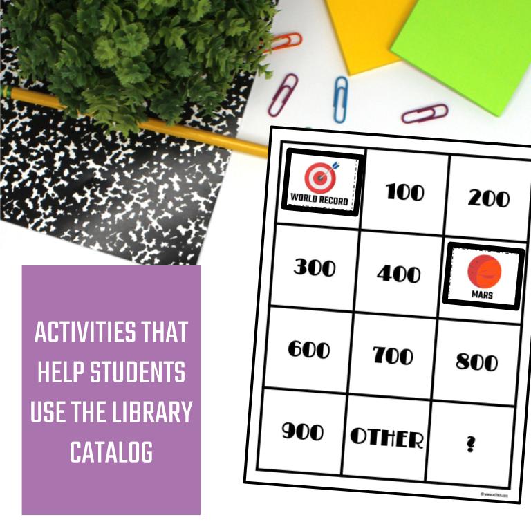 Library Catalog Searching Games and Activities for Elementary ...