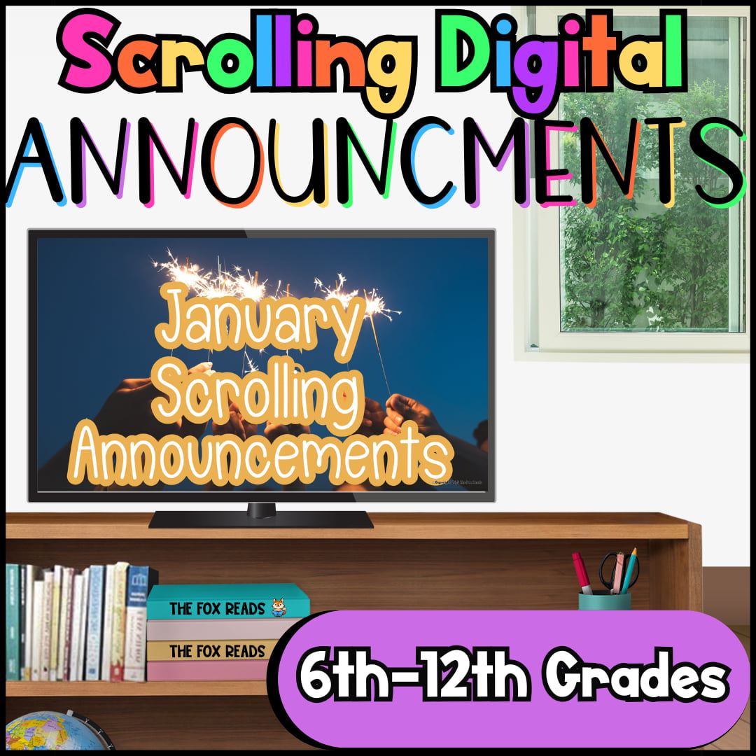 January Scrolling Digital Announcements for Middle and High School ...