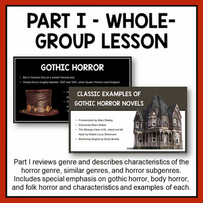 Horror Genre Library Lesson for Middle School and High School ...