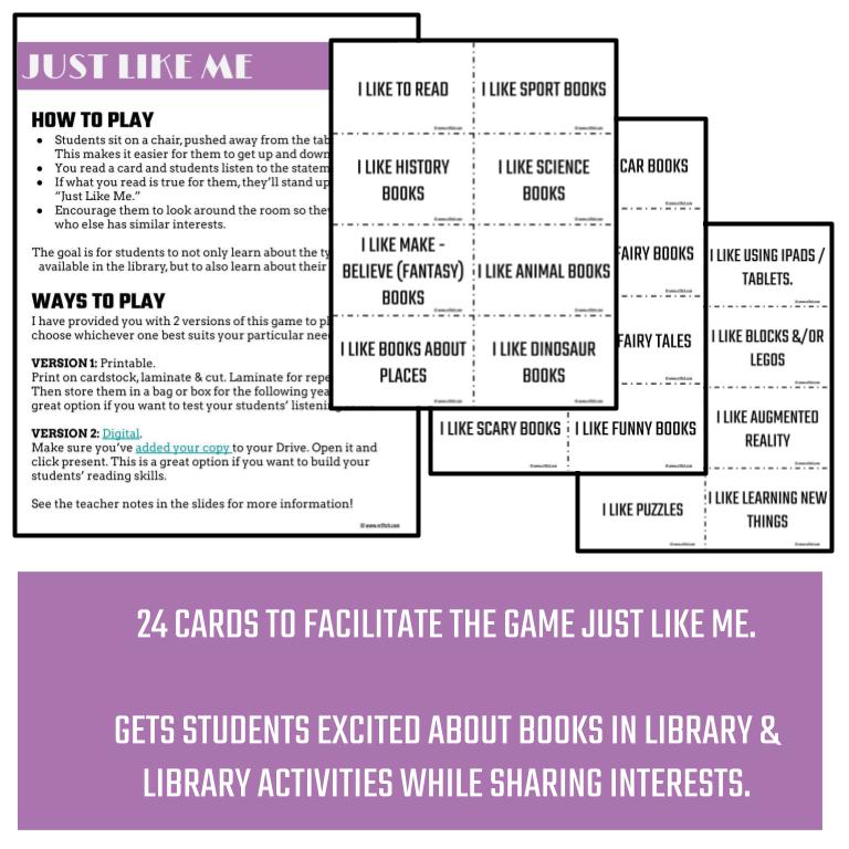 First Day Library Activities for Kindergarten | Librarians Teach