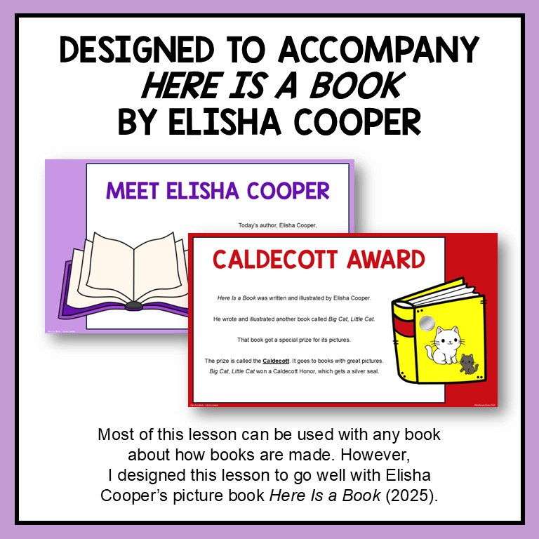 Picture Book Lesson for Here is a Book by Elisha Cooper | Librarians Teach