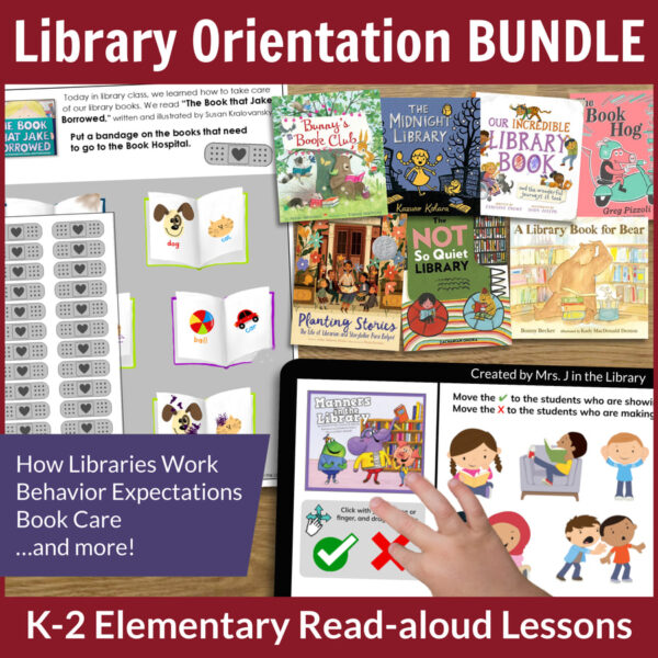 Library Orientation Read-aloud Activities & Lessons BUNDLE for ...